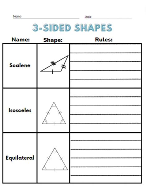 3 Sided Shape Classification By The Caffeinated Elementary Classroom