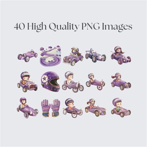 Watercolor Purple Racecar Clipart Racing Car Png Nursery Decor
