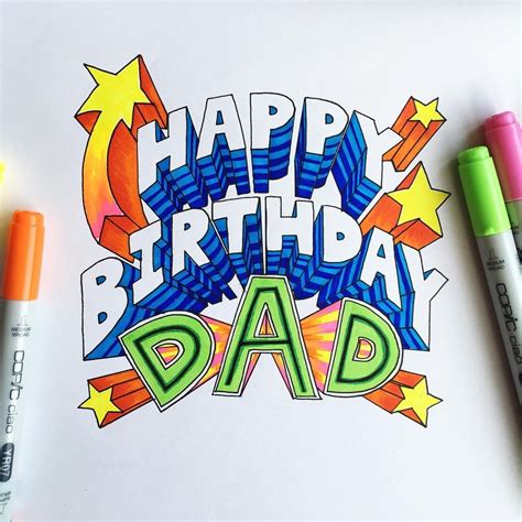 Made My Dad A Birthday Card Happy Birthday Dad Birthdays Lettering