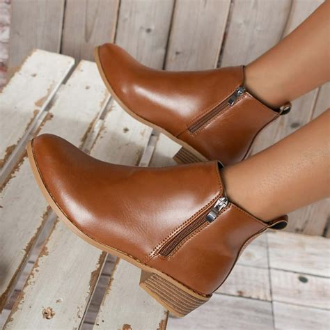 Brown High Heel Ankle Boots