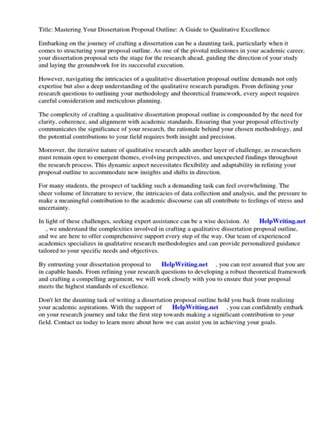 Dissertation Proposal Outline Qualitative Pdf Thesis Qualitative