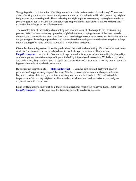 International Marketing Master Thesis Topics Pdf Thesis Leadership