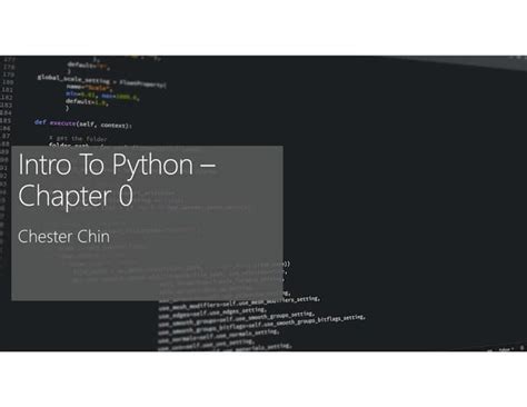 Intro To Python Chapter 0 Ppt