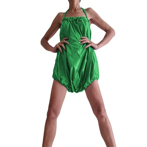 Adult Sexy Backless Halter Neck Pvc Shiny Bodysuit Abdl Exotic Diaper