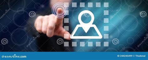 Man Touching A Navigation System Concept Stock Image Image Of Digital Direction