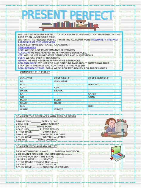 Present Perfect Fun Activities Games 976 Pdf Perfect Grammar