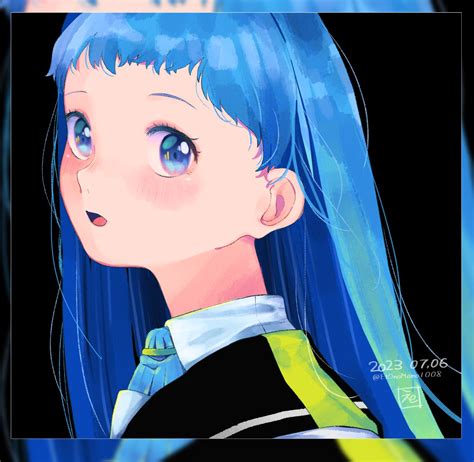 Safebooru 1girl Black Background Black Sailor Collar Blue Eyes Blue