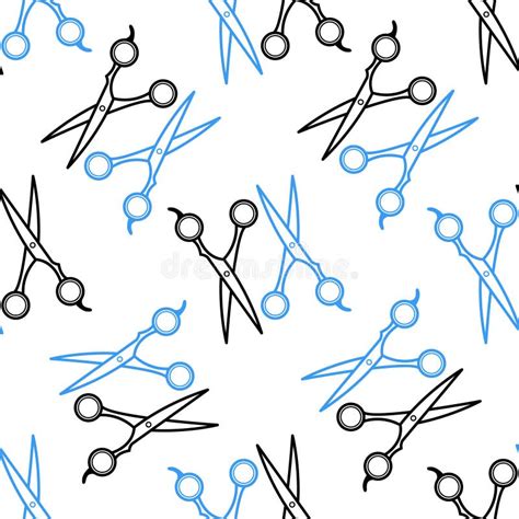 Vector Seamless Pattern With Cutting Scissors Scissors Icon Seamless Pattern Isolated On White