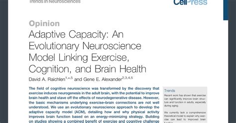Iqs Corner The Adaptive Capacity Model Acm Of Exercise And