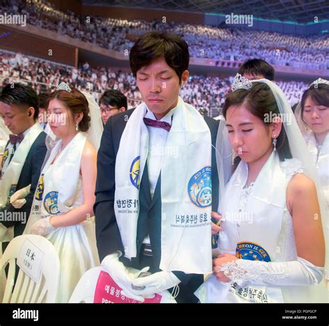Seoul South Korea 27th Aug 2018 Mass Wedding Ceremony Of The