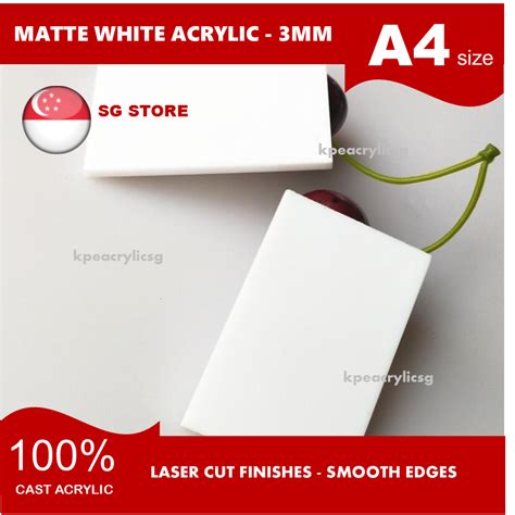 Ready Stock A4 Size Matte White Acrylic Sheet Plexiglass 3mm