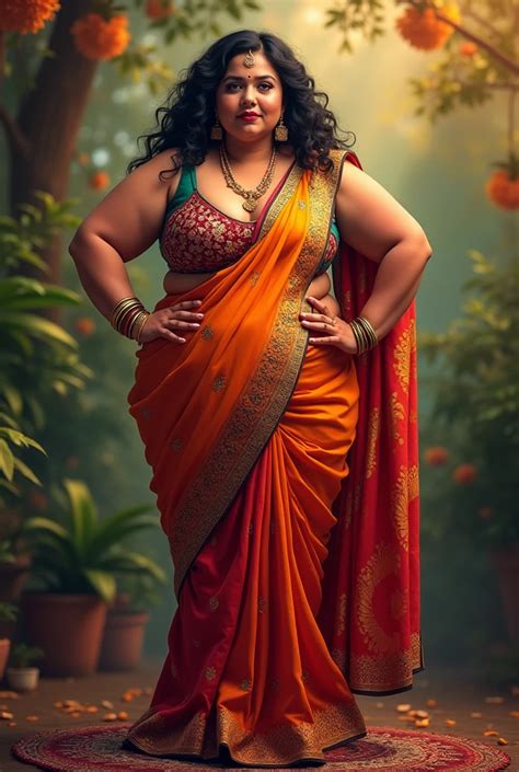 Bbw Big Fat Indian Aunty Saree Big Bra And Waist Plus Size Wide Hips