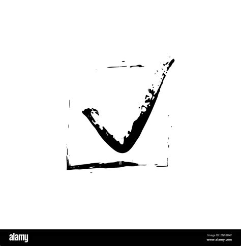 Checkbox Check Signs V X Chalk And Brush Checkmarks Set Vector Set Stock Vector Image Art