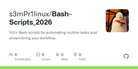Github S3mpr1linuxbash Scripts2026 100 Bash Scripts For