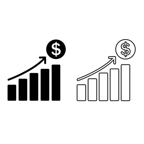 Dollar Rate Increase Vector Icon Financial Success Illustration Symbol