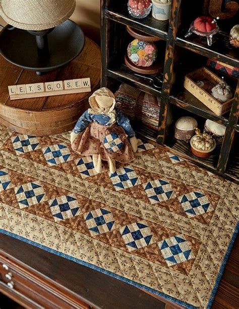 Churn Dash Quilted Table Runner