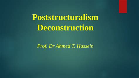 Pdf Post Structuralism And Deconstruction