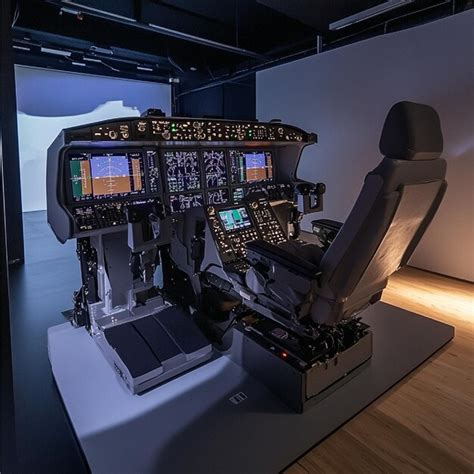 A Flight Simulation Setup With A Detailed Replica Of An Aircraft