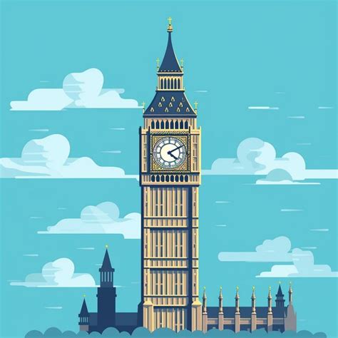 London Large Clock Tower Premium Ai Generated Image