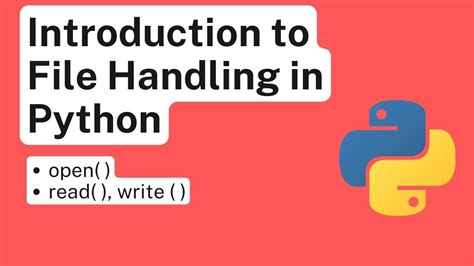 Introduction To File Handling In Python Youtube
