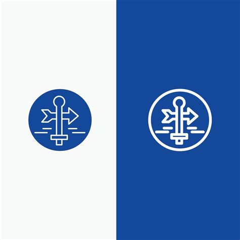 board guide map map pointer travel line and glyph solid icon blue