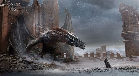Artstation Drogon And Jon Face Off Kieran Belshaw Game Of Thrones