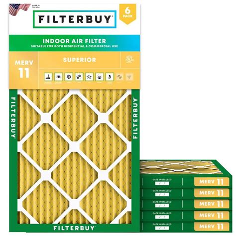 Filterbuy 12 In X 20 In X 1 In Merv 11 Fpr 7 Allergen Defense