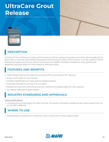 Ultracare Grout Release Nbs Source