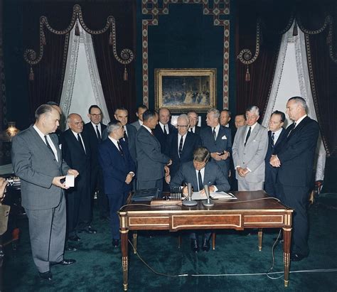 President Kennedy Signing The Nuclear Photograph By Everett Fine Art
