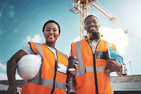 Premium Photo Engineer Team Portrait And Smile Of Black People At