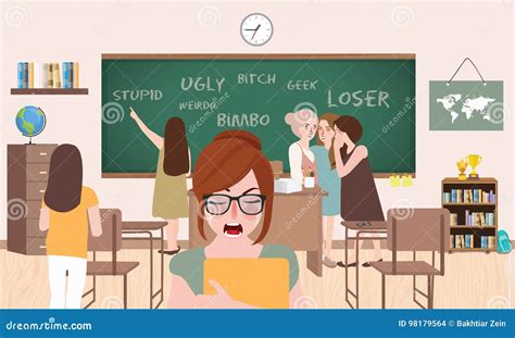 Bullying In Class Room School Between Friends Stock Vector Illustration Of Room Person 98179564