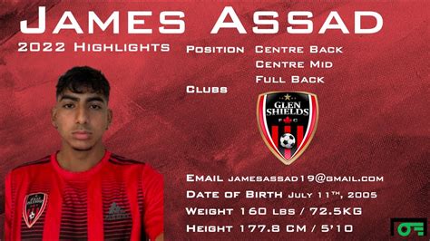 James Assad 2022 Soccer Highlights Youtube