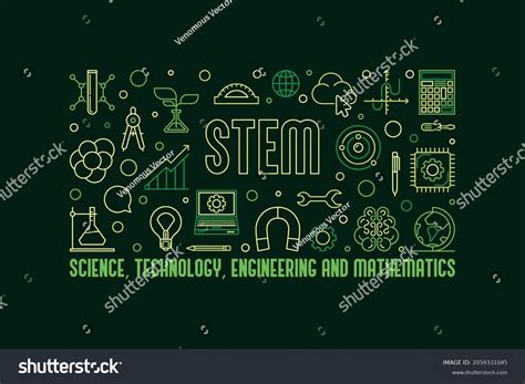 Stem Education Concept Horizontal Creative Banner Stock Vector Royalty