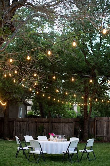 Backyard Anniversary Dinner Party Outdoor Party Lighting Outdoor