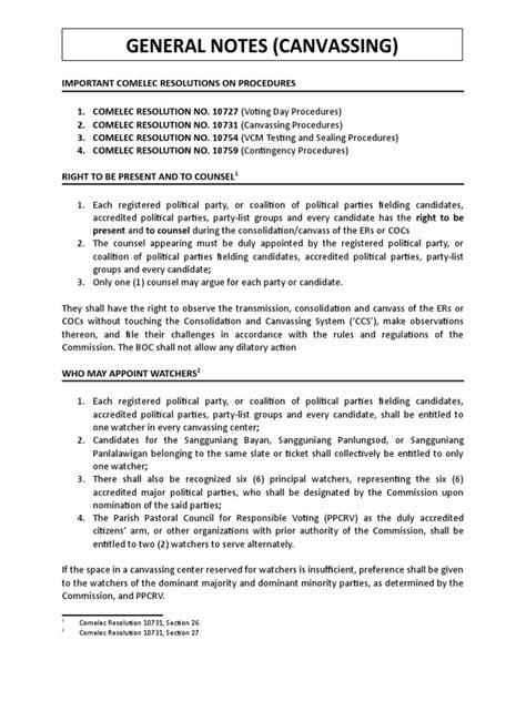 Pw Canvassing Guide As Of 12april2022 Pdf Computing