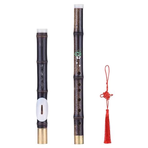 Detachable Black Bamboo Flute Chinese Flute Tradit Vicedeal