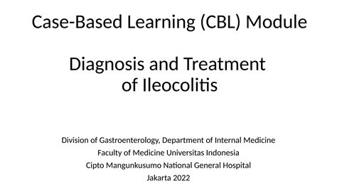 Cbl Diagnosis And Treatment Ileocolitis S Pptx