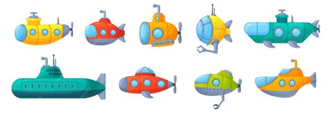Submarinos De Dibujos Animados Submarino Infantil Lindo Con Hélice De
