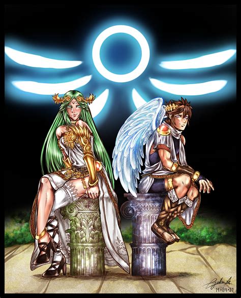 Palutena X Pit Dark Pit X Palutena Stamp By Darkpitfannumber1 On