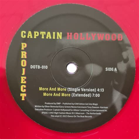 Captain Hollywood Project More And More Red Vinyl Disco Time Records