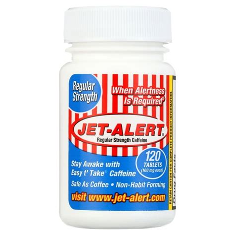 Jet Alert Regular Strength Caffeine 100mg 120ct Tablet