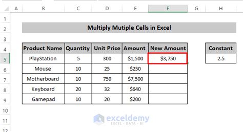 How To Multiply Multiple Cells In Excel 4 Methods Exceldemy