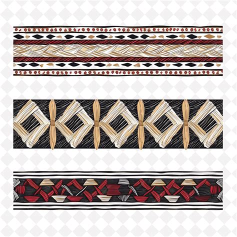 Png Woven Rattan Borderlines Design With Natural Patterns And Ra
