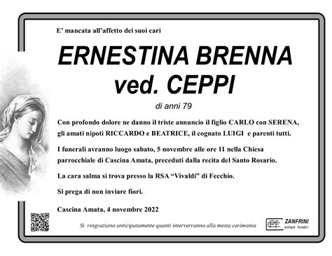 Ernestina Brenna Ved Ceppi Zanfrini Onoranze Funebri