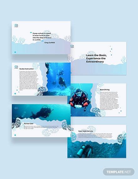 Scuba Diving School Presentation Template Google Slides Illustrator Apple Keynote Powerpoint