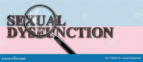 Concept Image Of Sexual Dysfunction With Magnifying Glass Stock