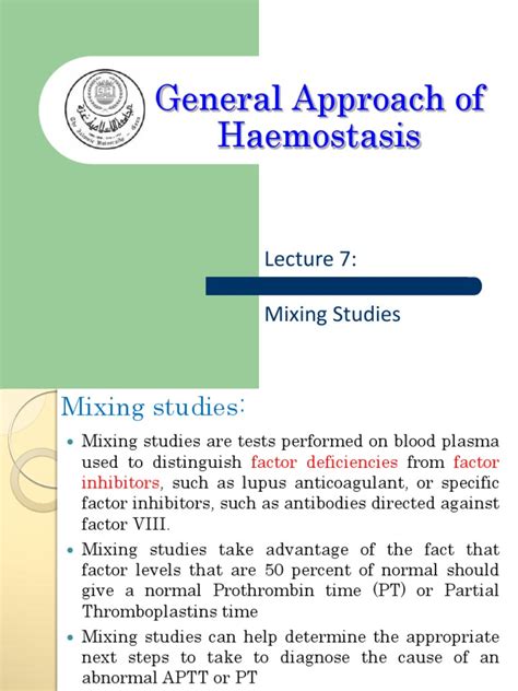 7 Mixing Studies Pdf Coagulation Blood