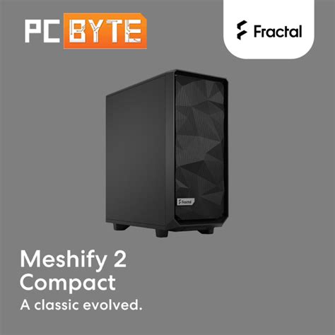 Fractal Design Meshify 2 Compact Black Solid Atx High Performance Case Lazada