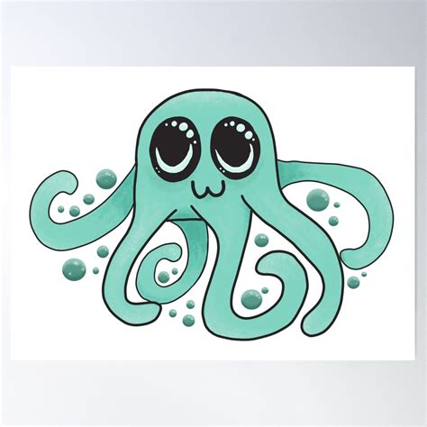 Chibi Squid Sticker Poster Wall Art Modern Wall Decor For Living Room