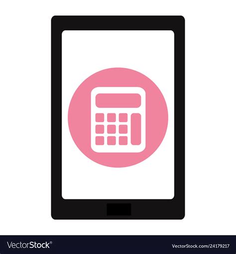 Tablet With App Calculator Royalty Free Vector Image